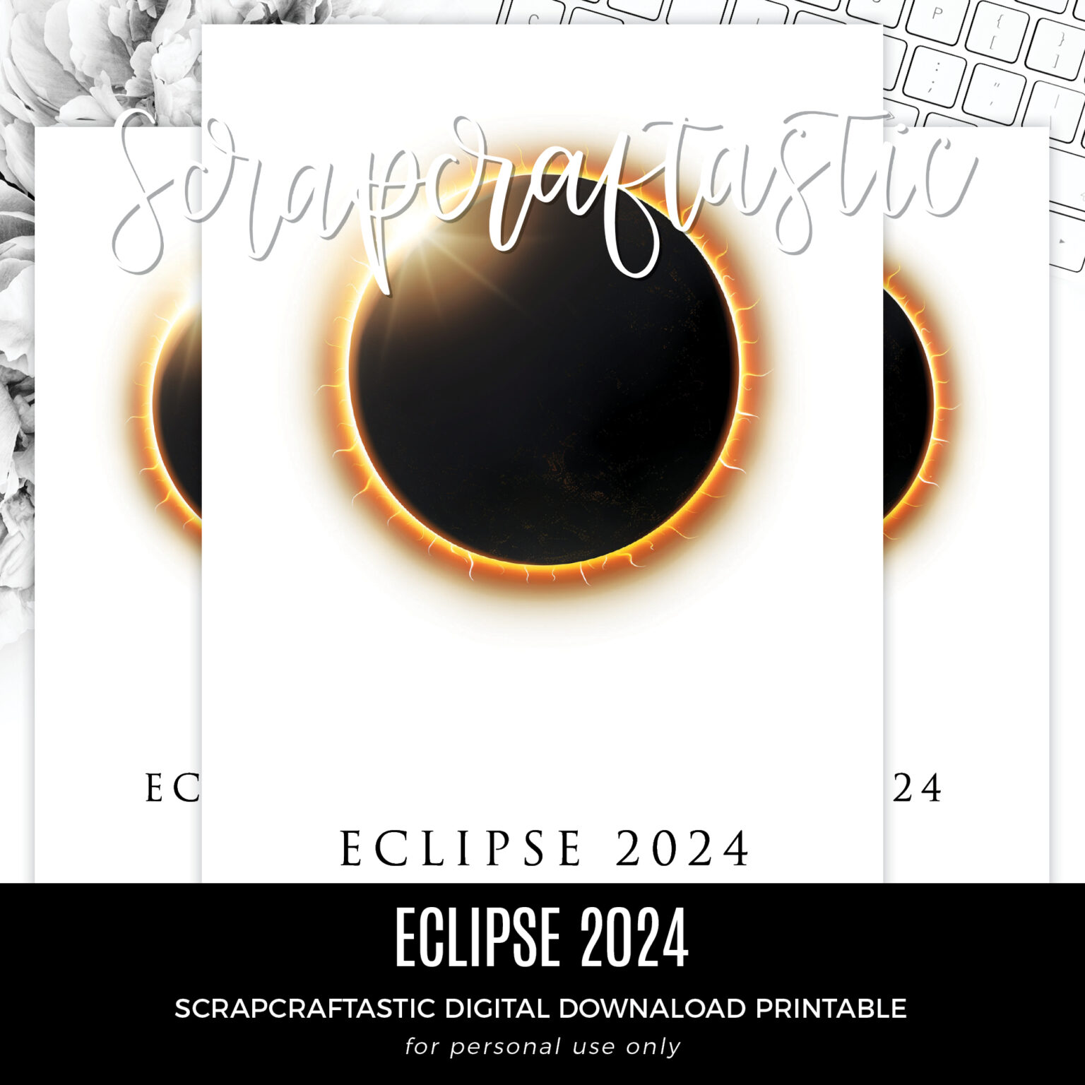 ECLIPSE 2024 FREE Printable 5×7 Dashboard Digital Download
